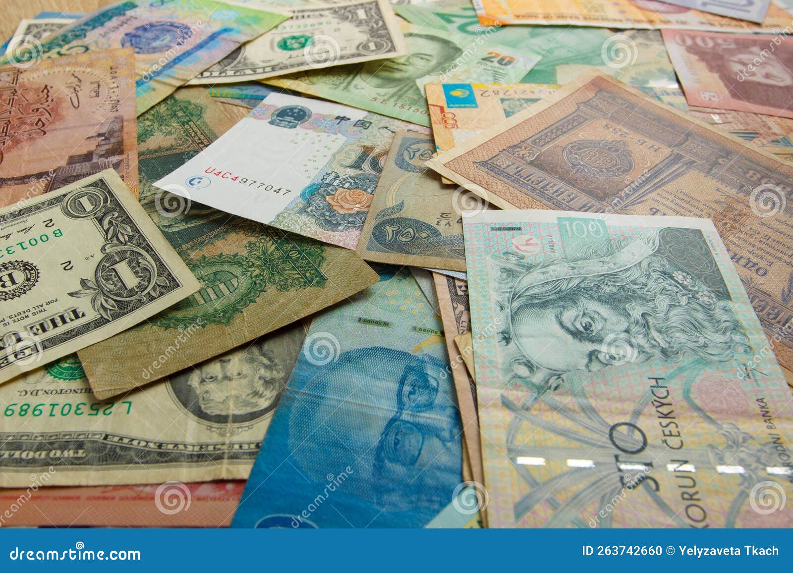 Background from Different Money Banknotes from All Over the World Stock ...