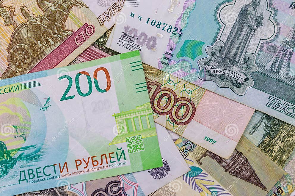 Background of Different Russian Rubles Banknotes Stock Photo - Image of ...