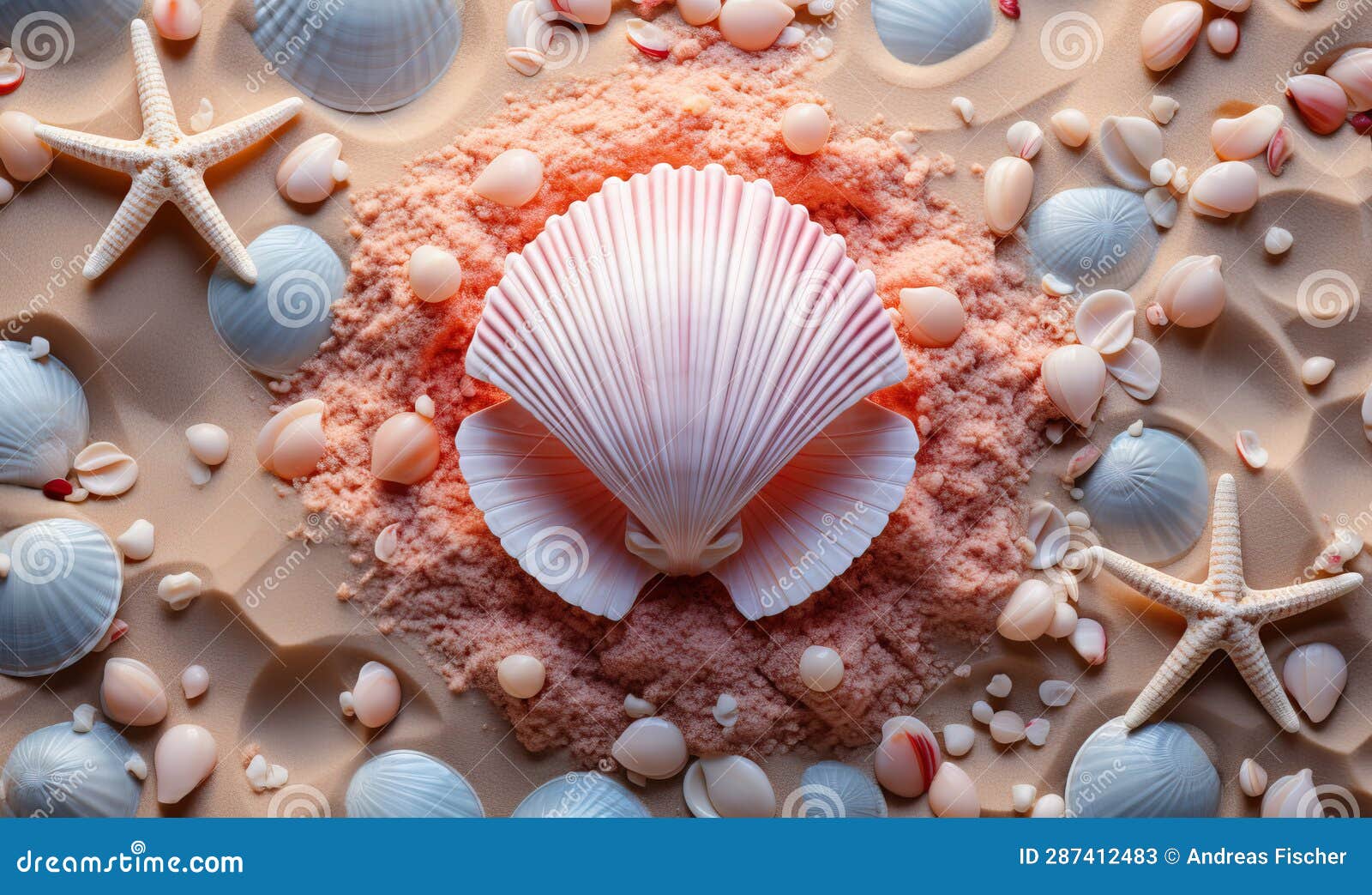 Background from Different Sea Shells Close Up. Stock Illustration ...