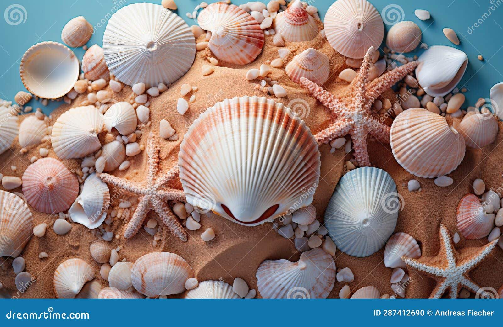 Background from Different Sea Shells Close Up. Stock Illustration ...