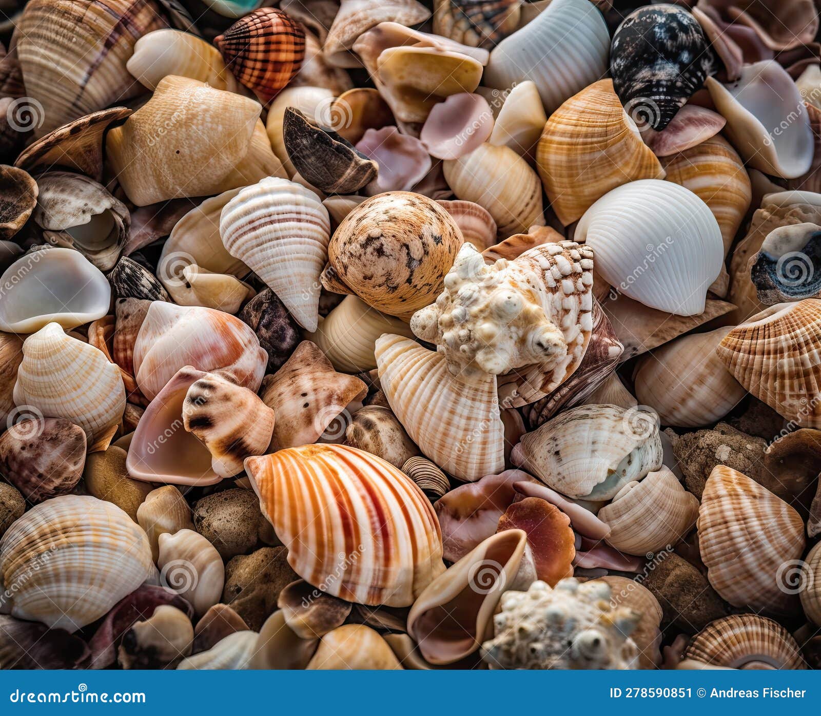 Background from Different Sea Shells Close Up. Stock Illustration ...