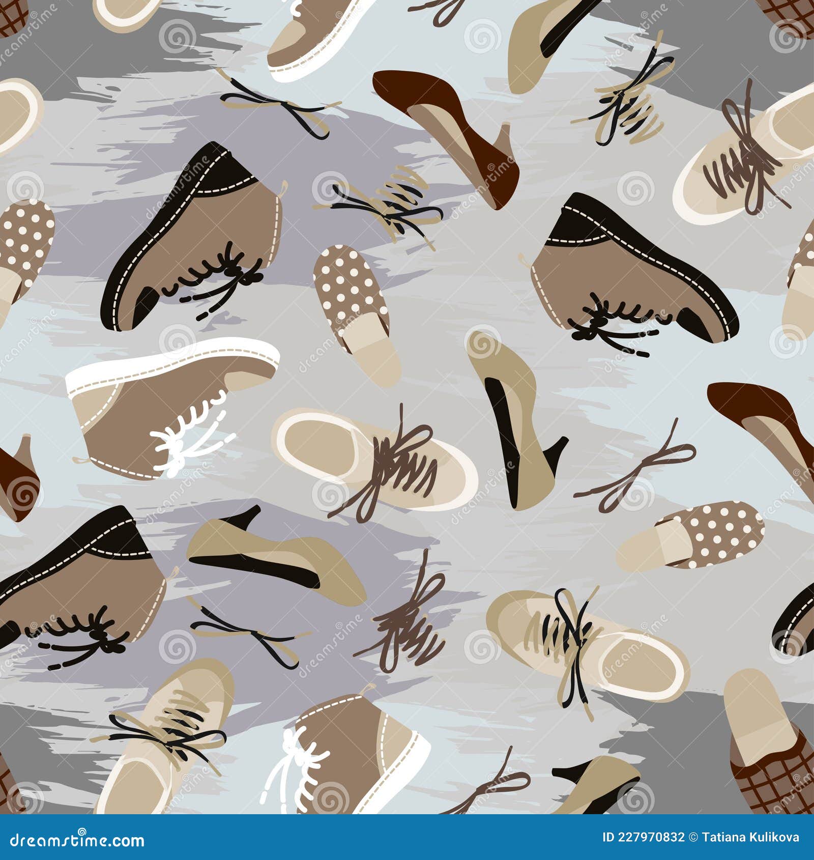 Background of Different Shoes Seamless Background Vector Illustration ...