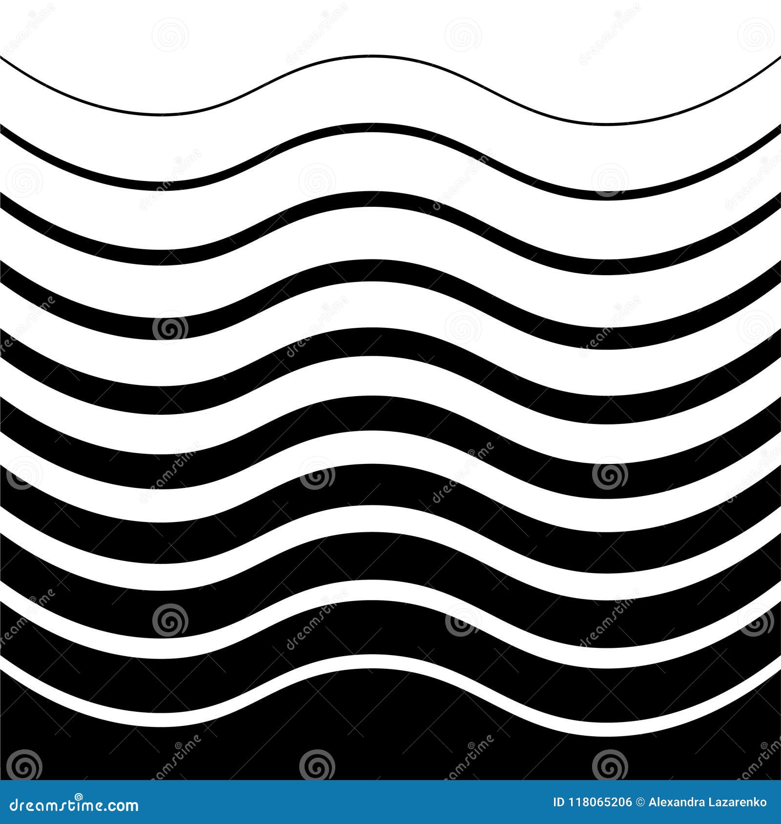 Background of Different Sized Curved Lines in Black and White Colored ...