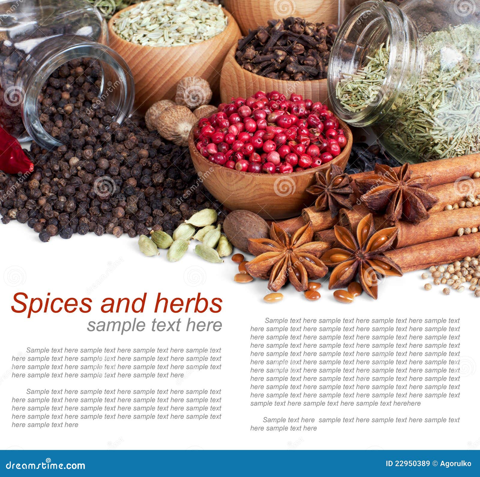 Background of Different Spices with Sample Text Stock Image - Image of ...