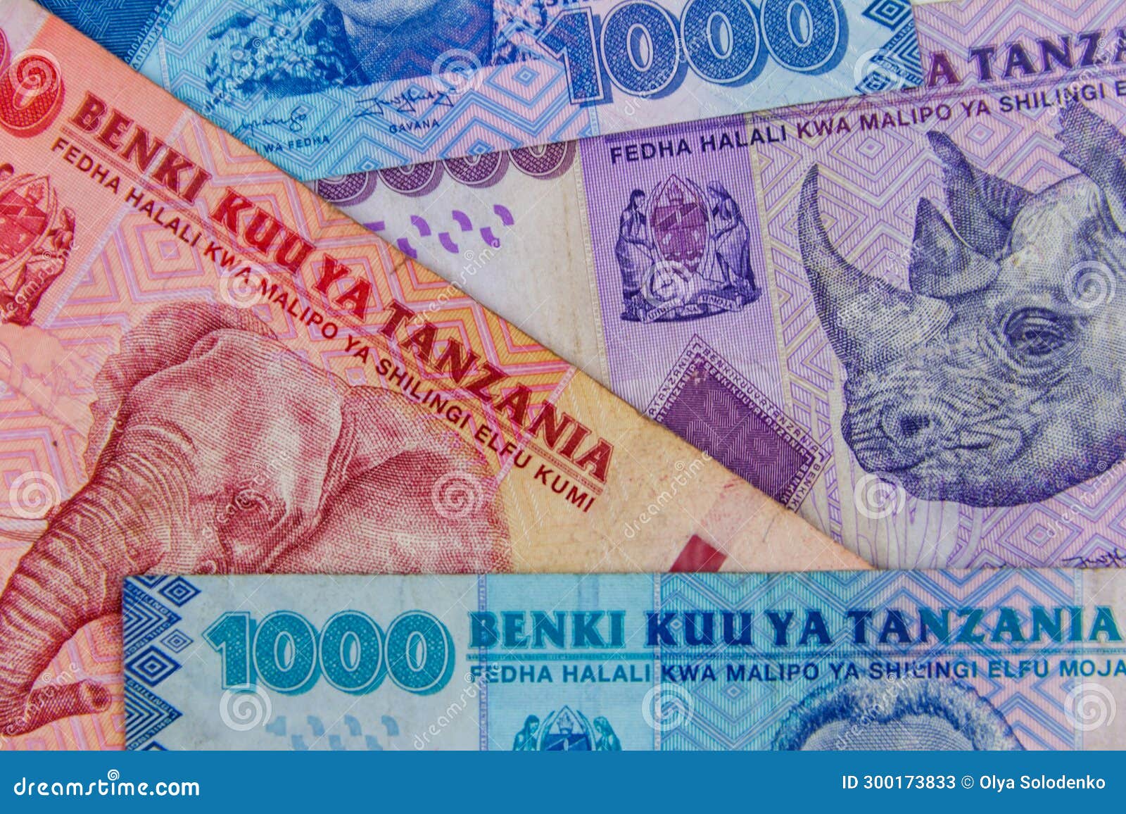Background of Different Tanzanian Shillings Banknotes Stock Image ...
