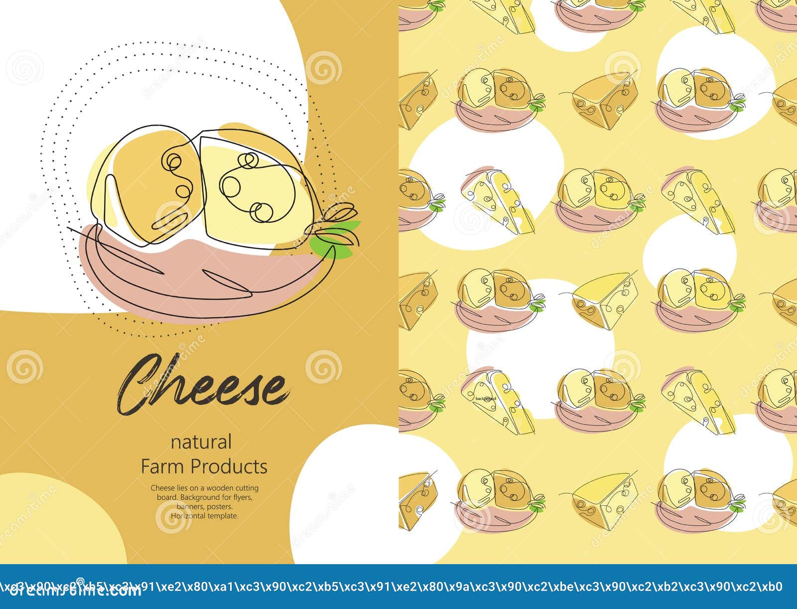 Background with Different Varieties of Cheese. Sample Brochure ...