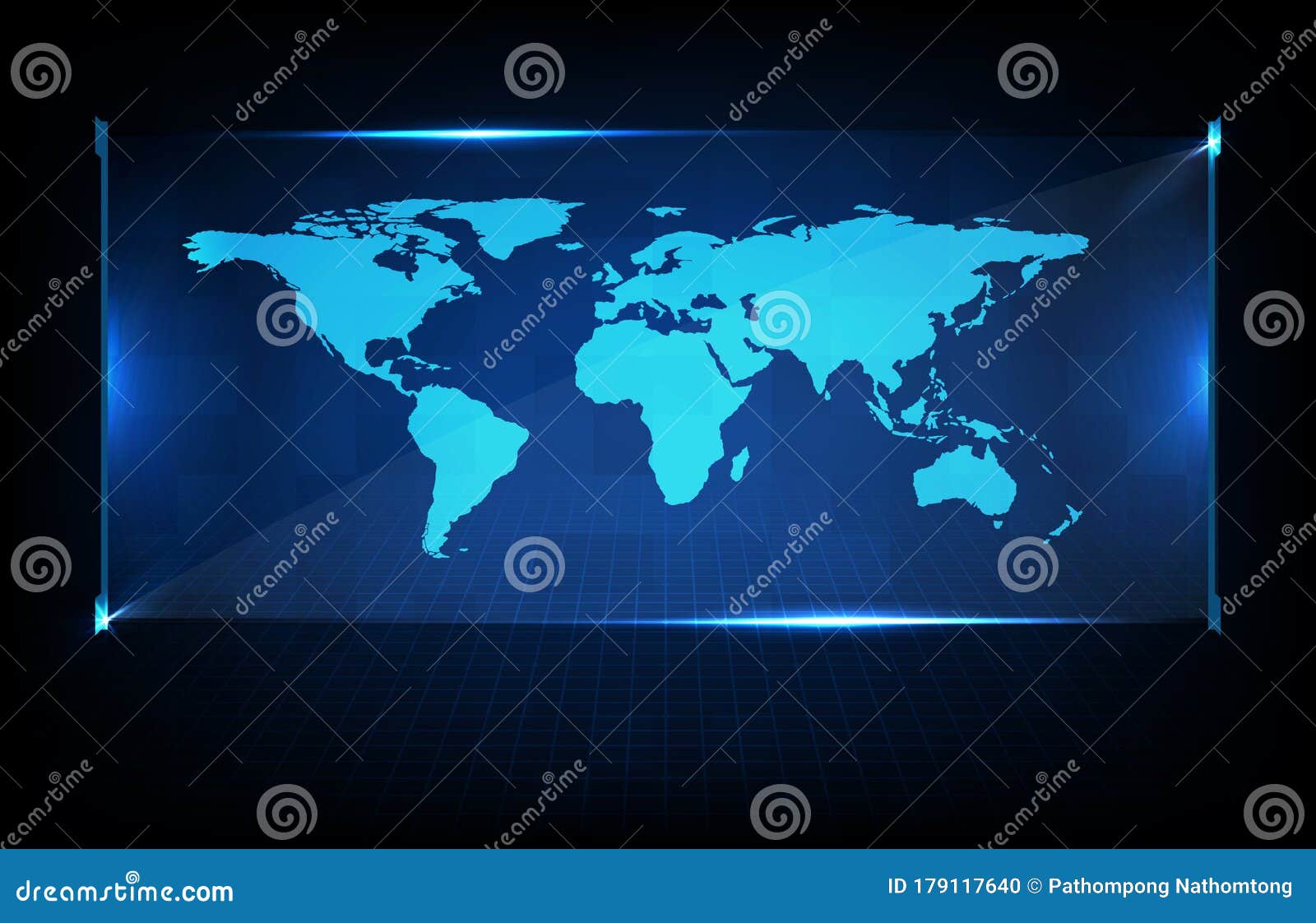 Background Of Digital Futuristic Halgram Hud Interface Display Of World ...