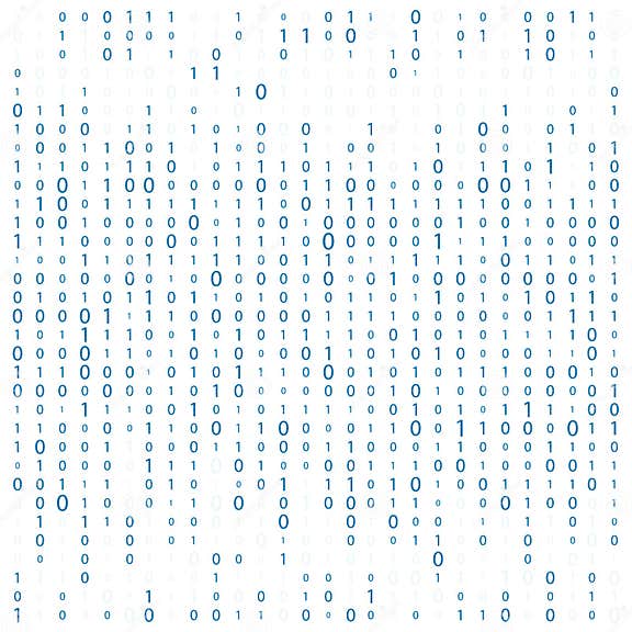 Background with Digits on Screen. Binary Code Zero One Matrix White ...