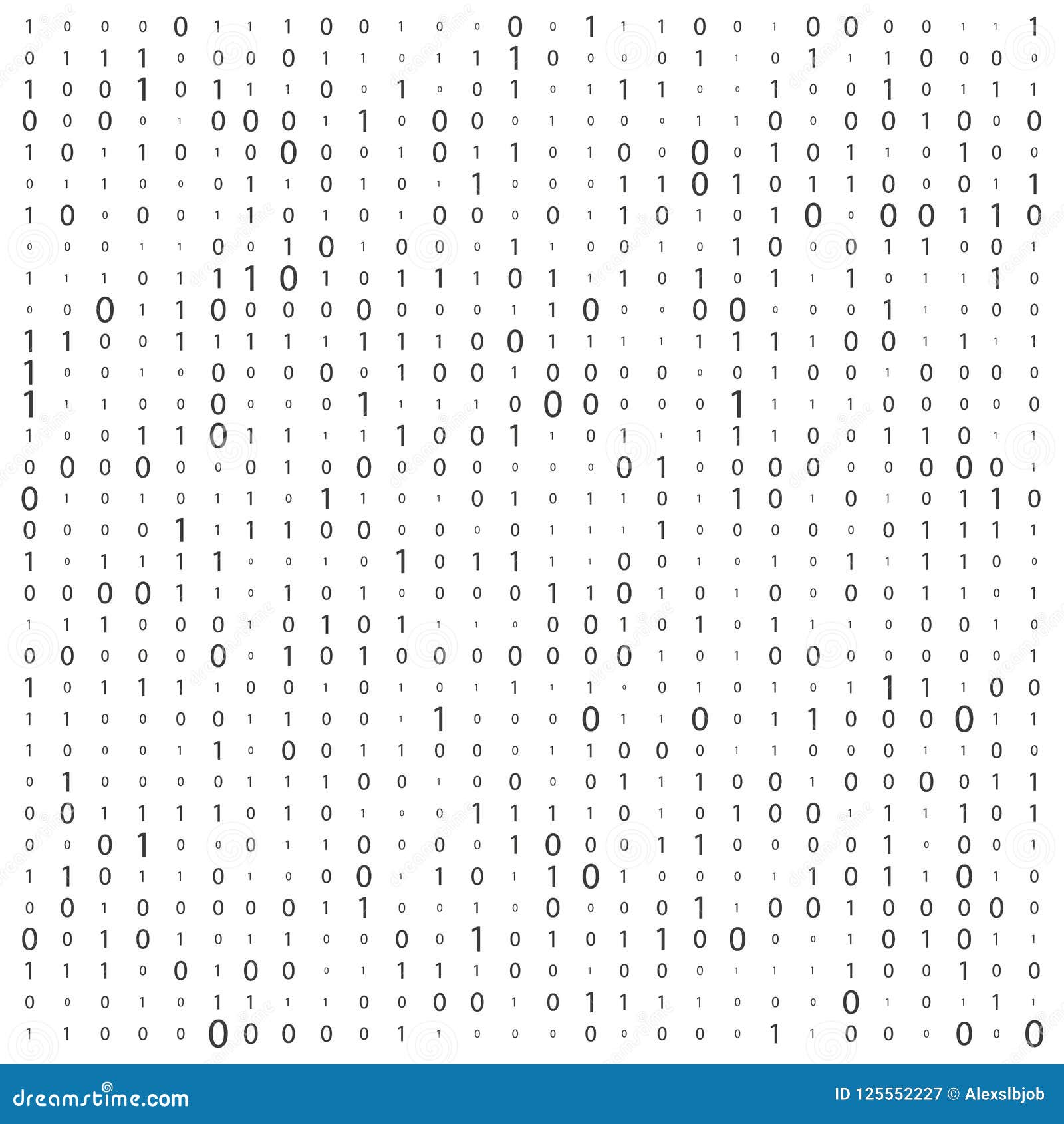 Background With Digits On Screen Binary Code Zero One Matrix White Background Banner Pattern