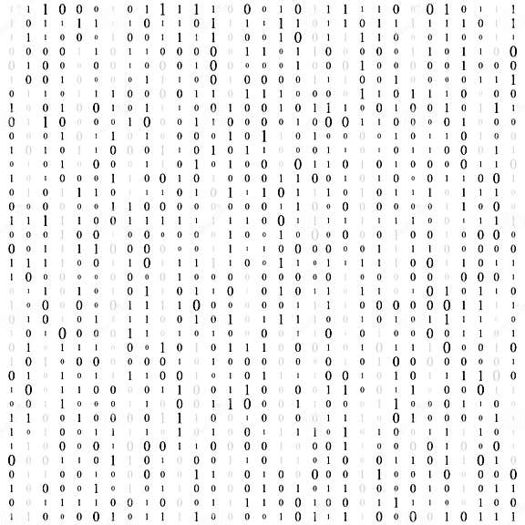 Background with Digits on Screen. Binary Code Zero One Matrix White Background. Banner, Pattern ...