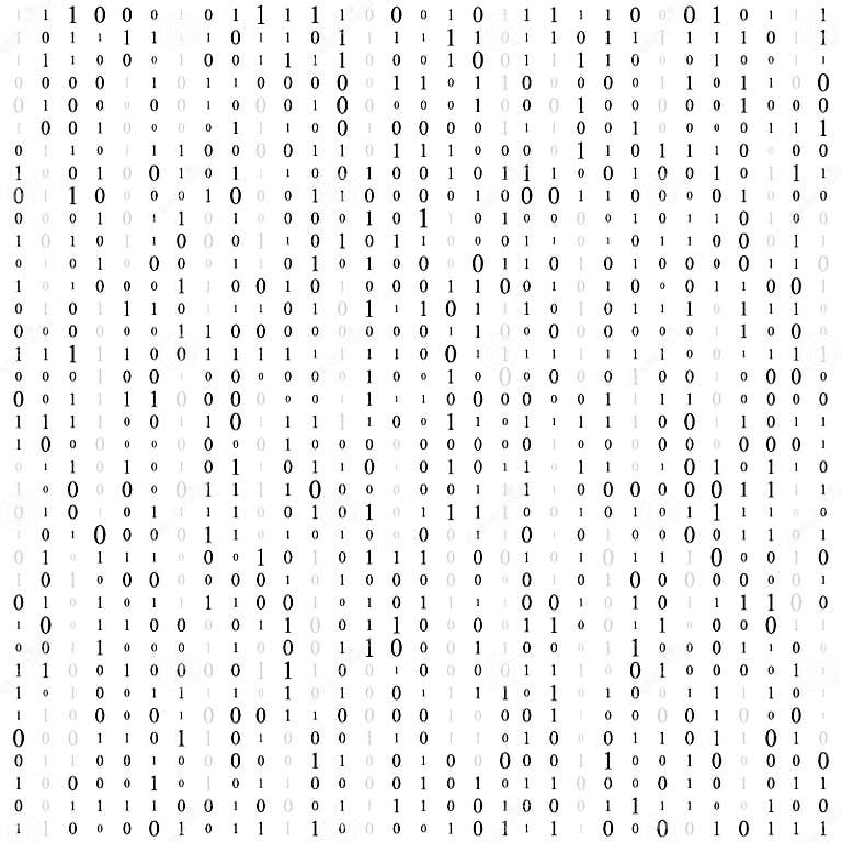 Background with Digits on Screen. Binary Code Zero One Matrix White Background. Banner, Pattern ...