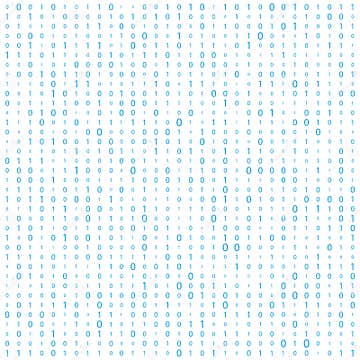 Background with Digits on Screen. Binary Code Zero One Matrix White Background. Banner, Pattern ...