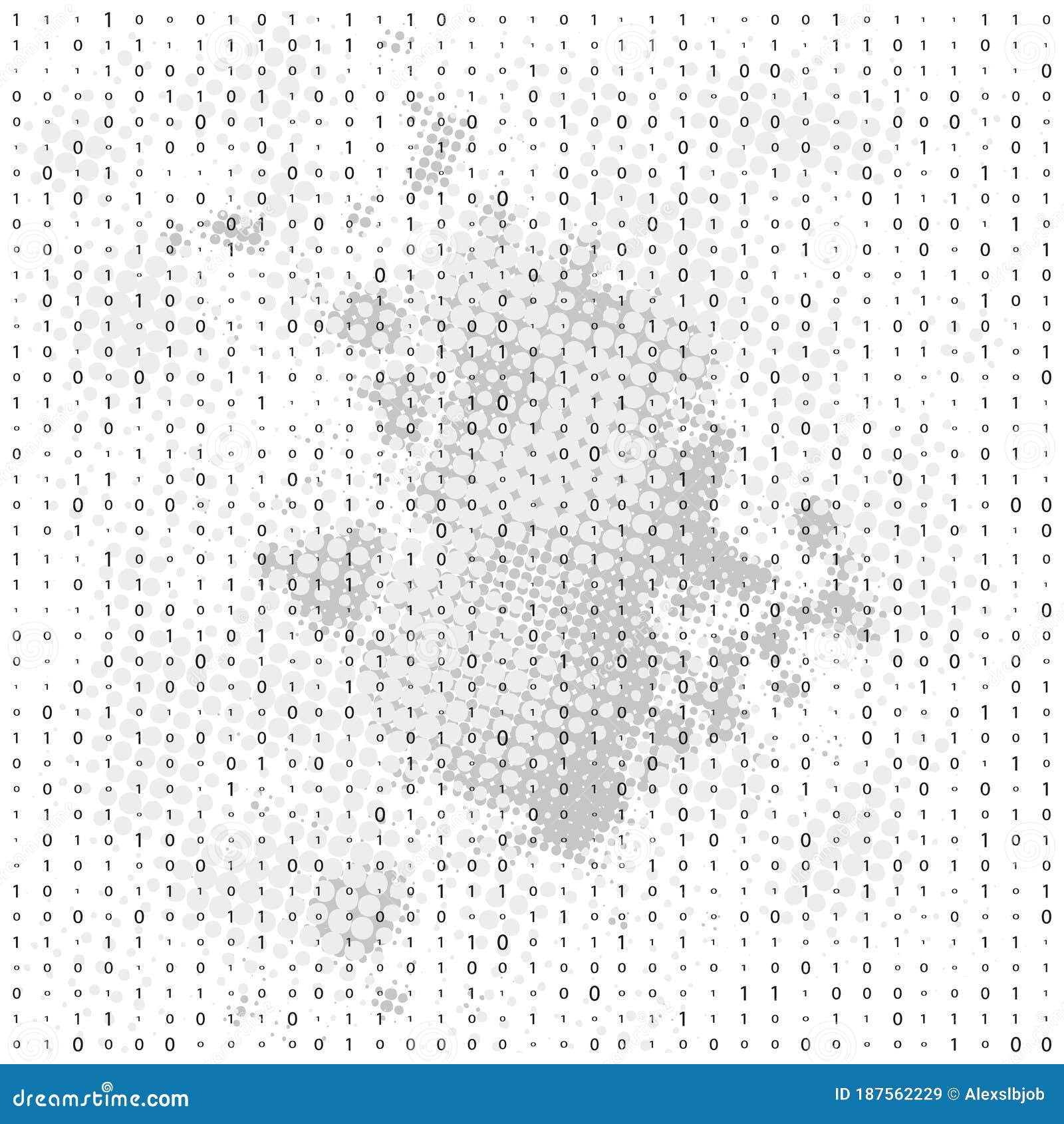 Background with Digits on Screen. Binary Code Zero One Matrix White ...