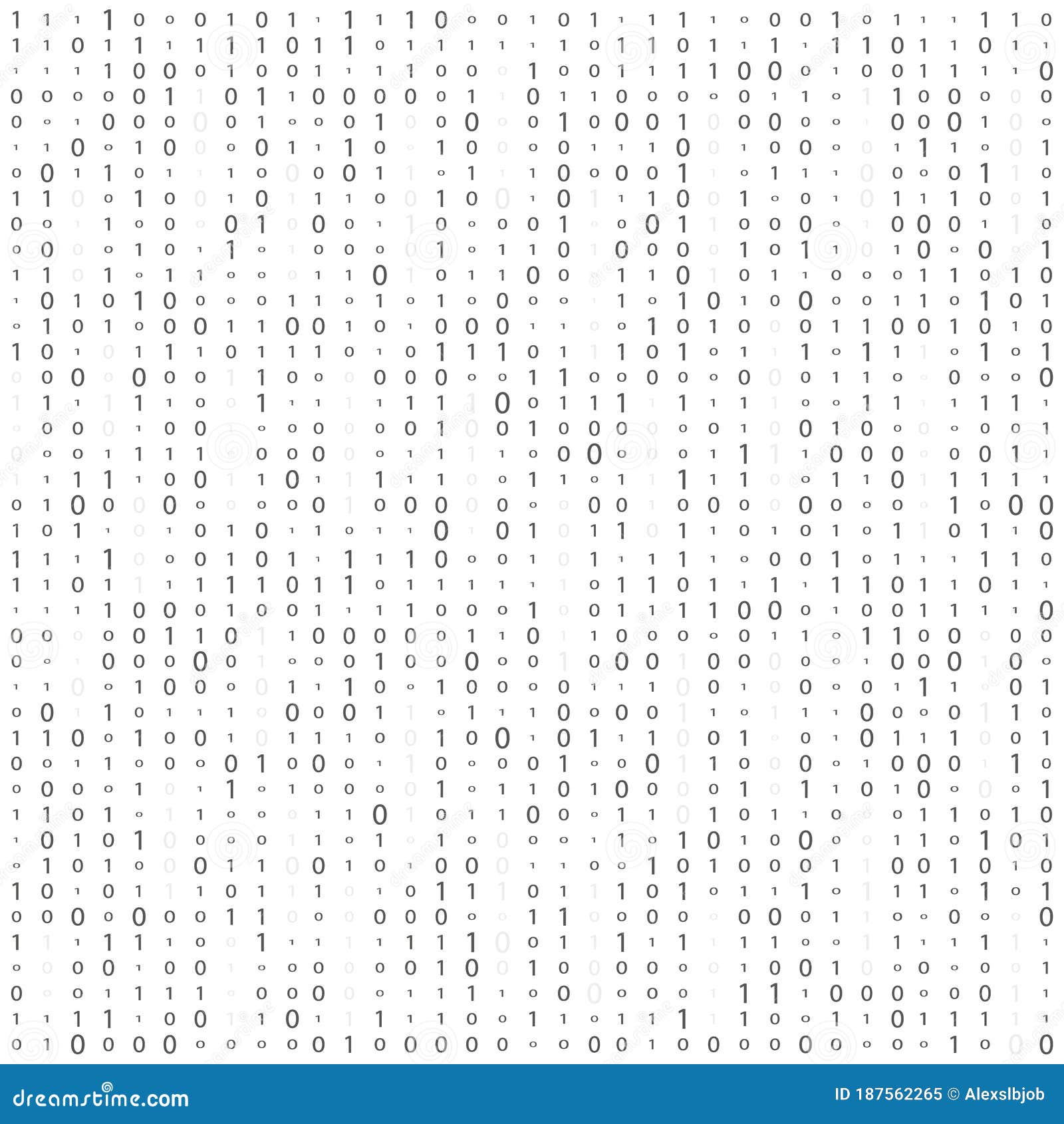 Background With Digits On Screen Binary Code Zero One Matrix White Background Banner Pattern