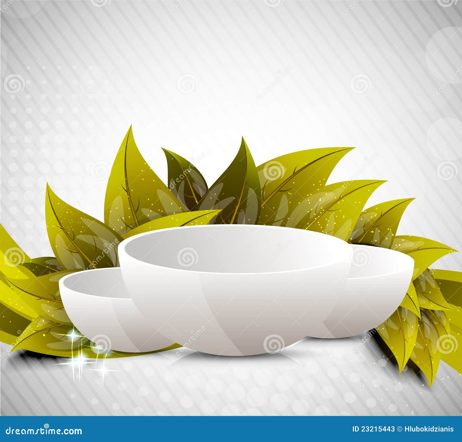 Background with dish stock vector. Illustration of leaves - 23215443