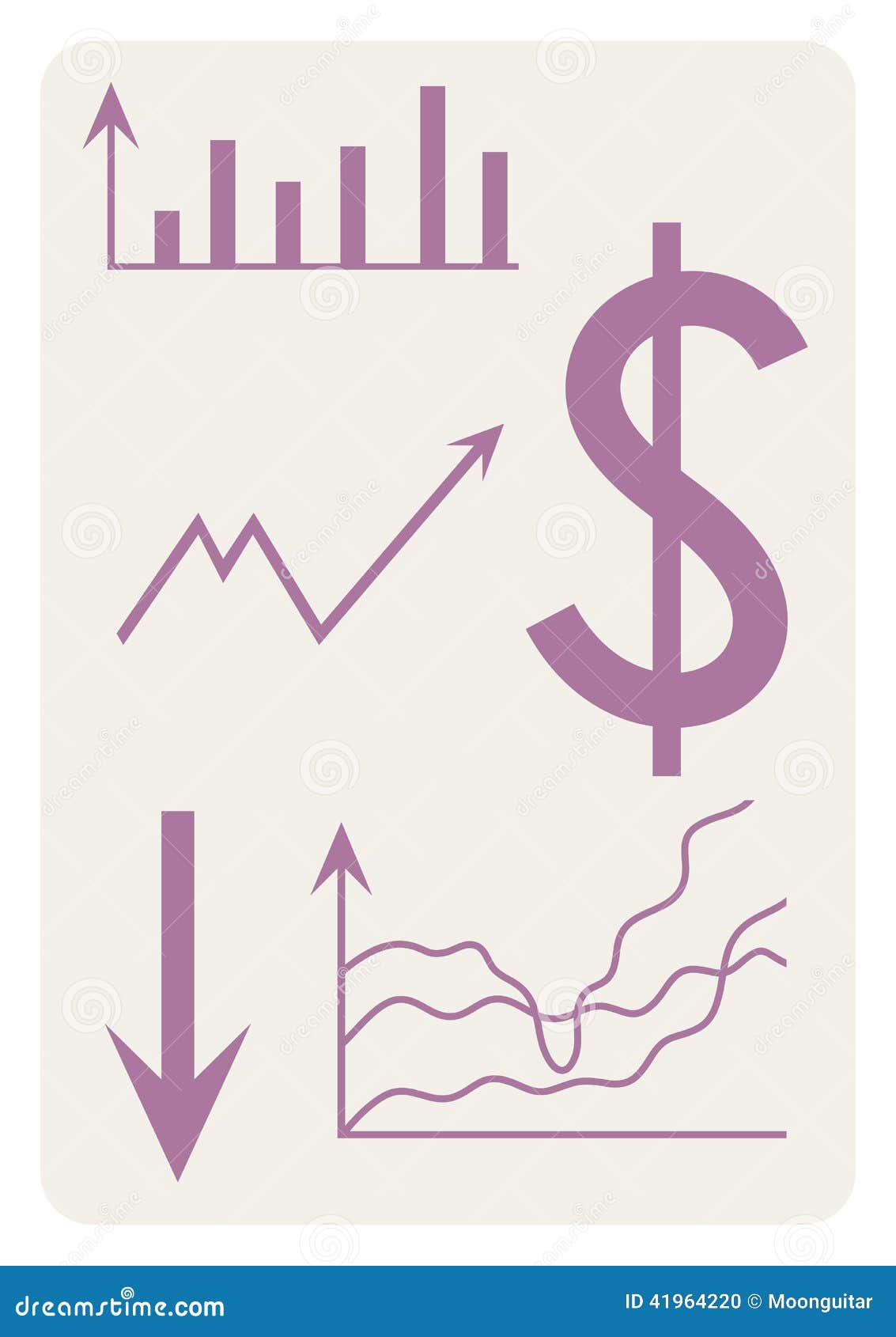 Background with Dollar, Schedule, Arrow, Chart, System of Coordinates ...