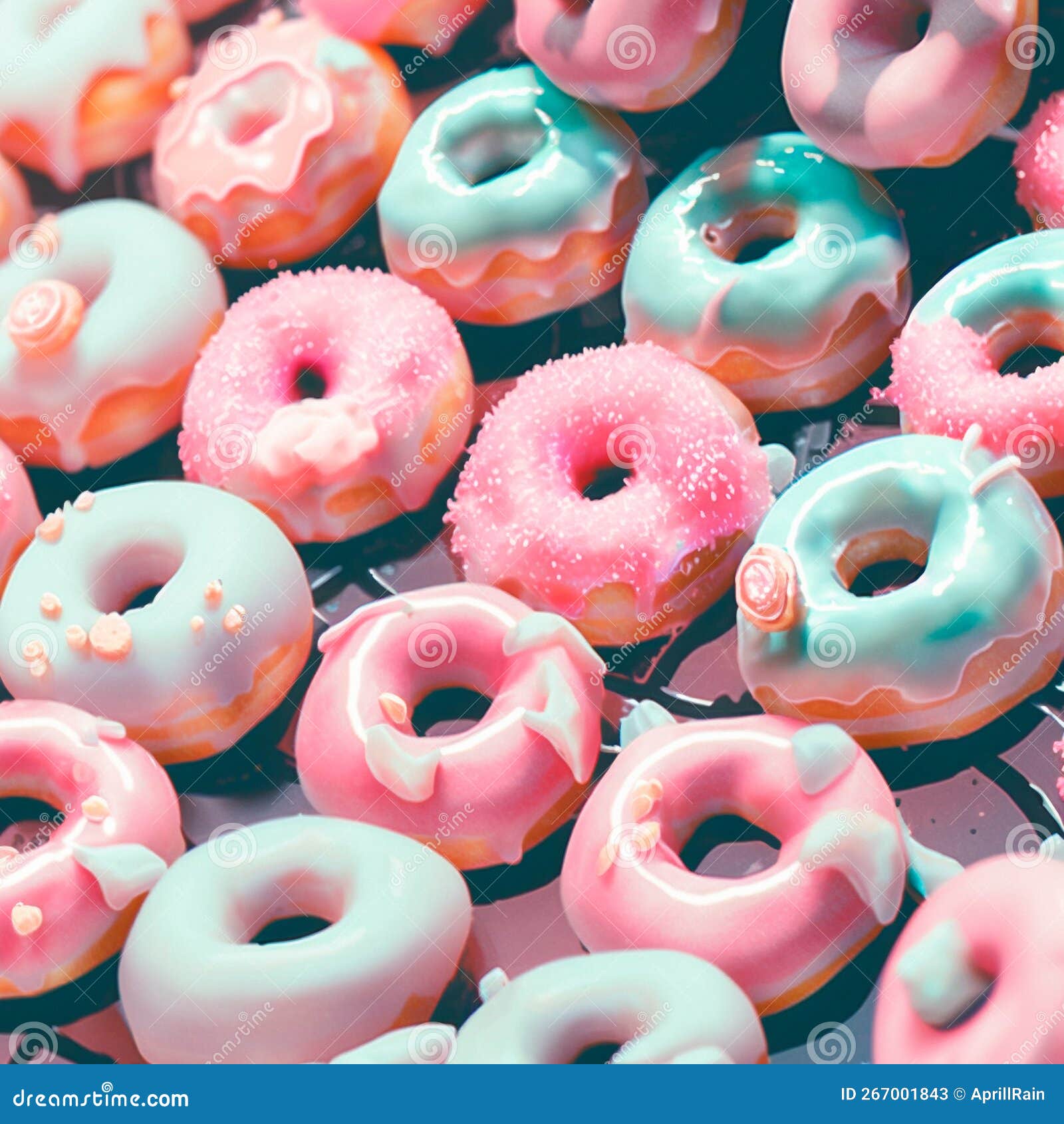 Background with donuts stock illustration. Illustration of brown ...