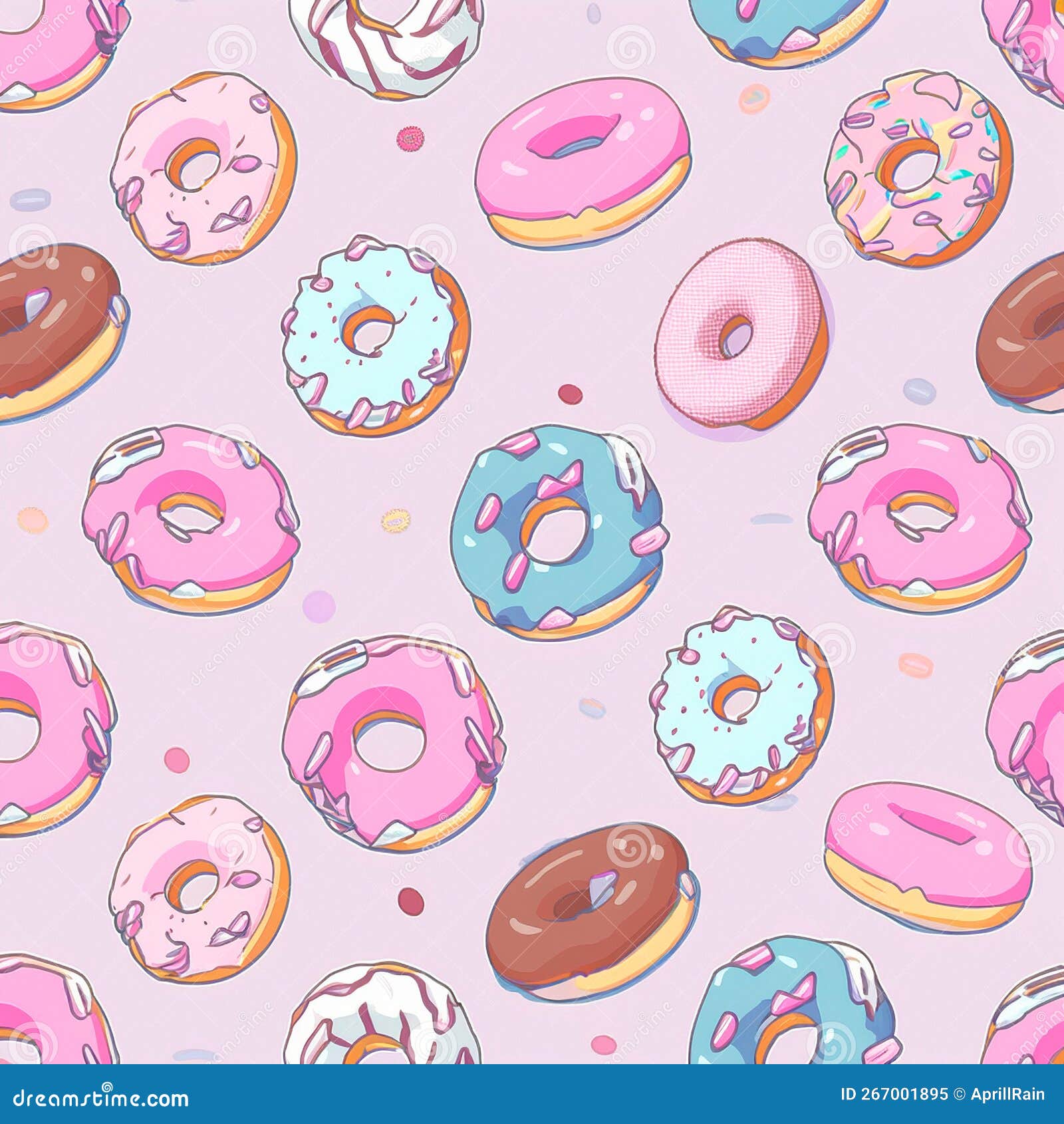 Background with donuts stock illustration. Illustration of decoration ...