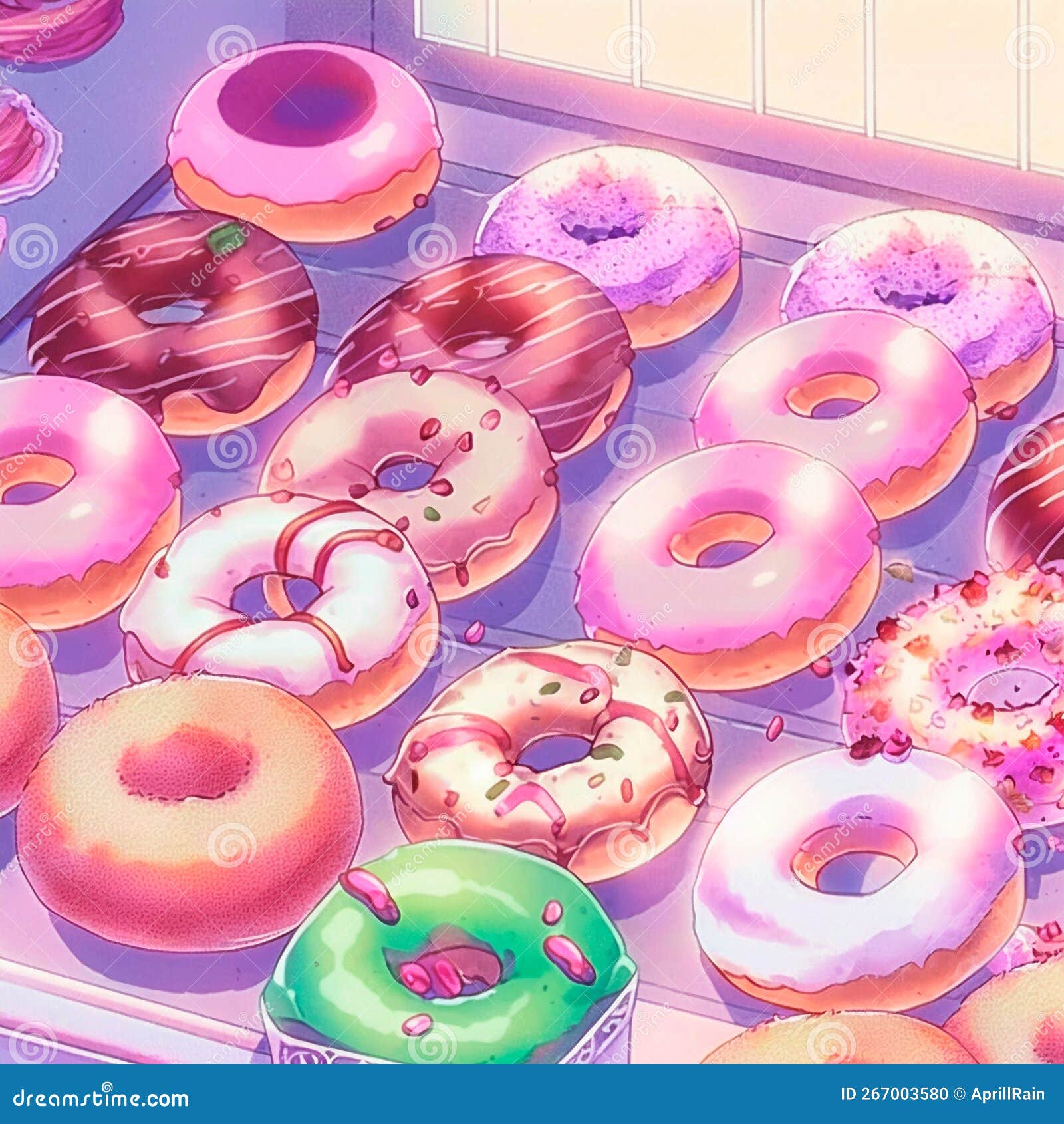 Background with donuts stock illustration. Illustration of chocolate ...