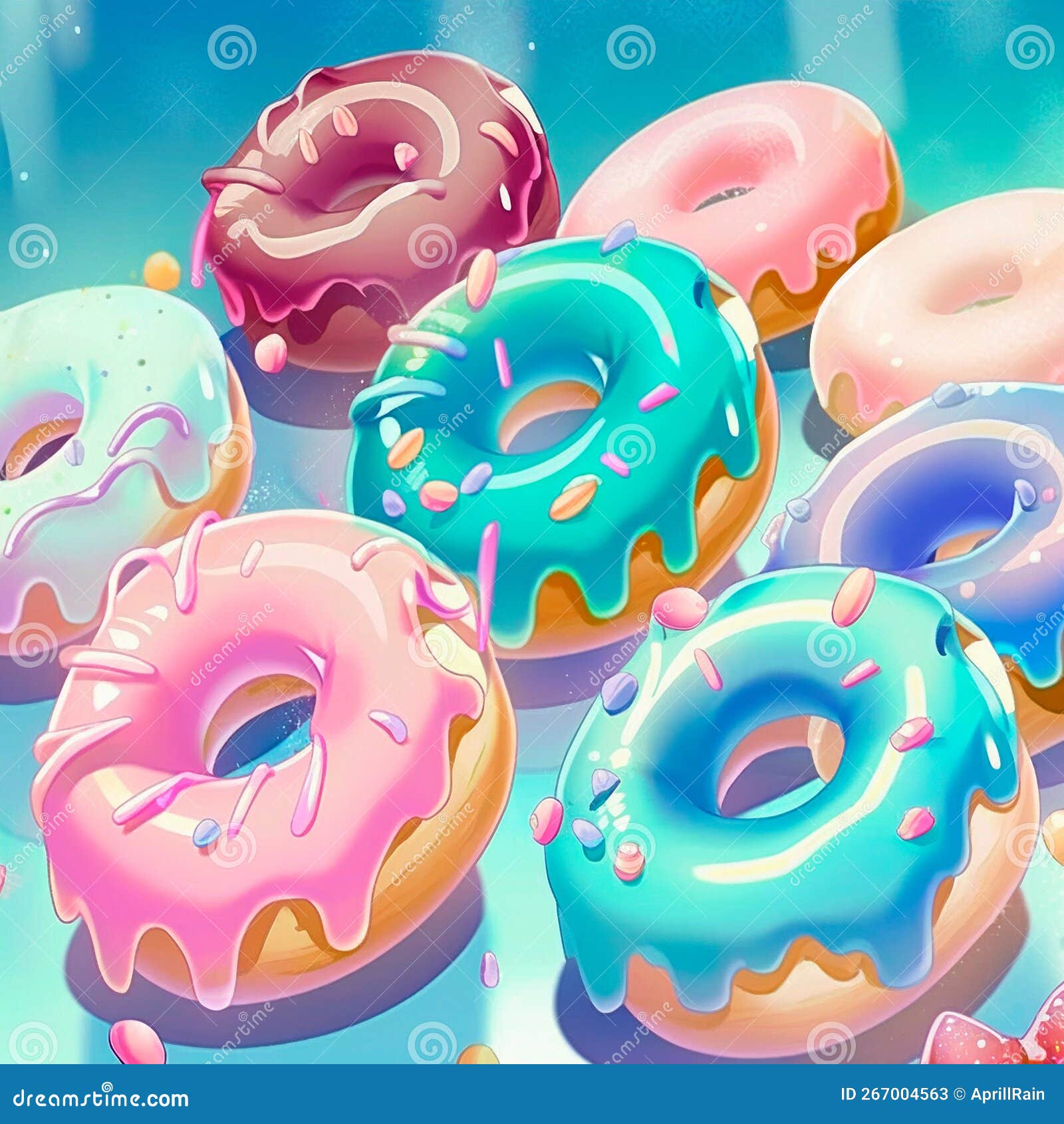 Background with donuts stock illustration. Illustration of decorative ...