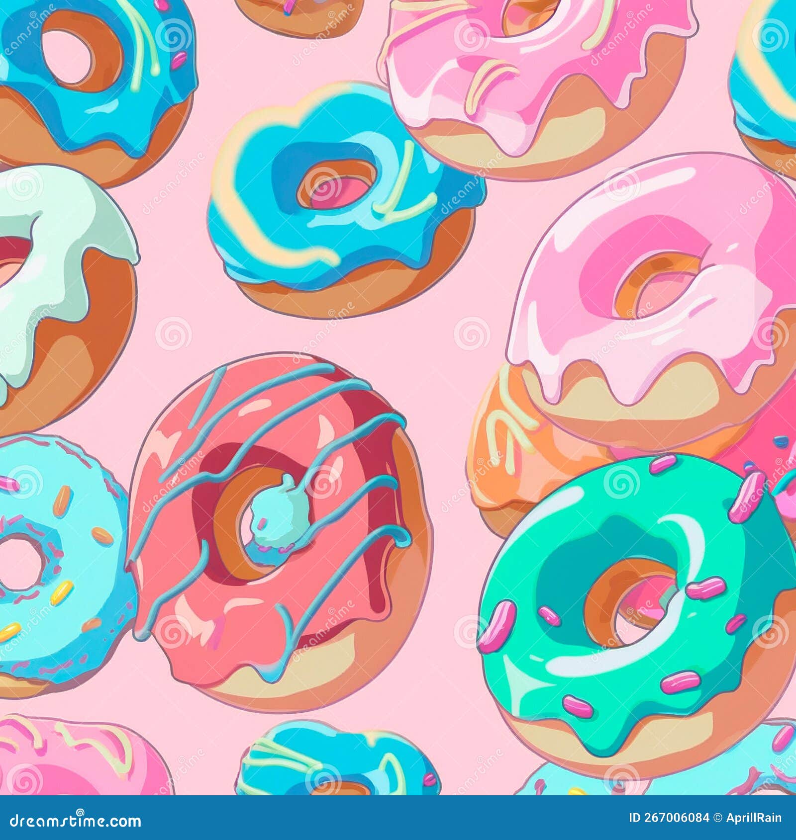 Background with donuts stock illustration. Illustration of dessert ...
