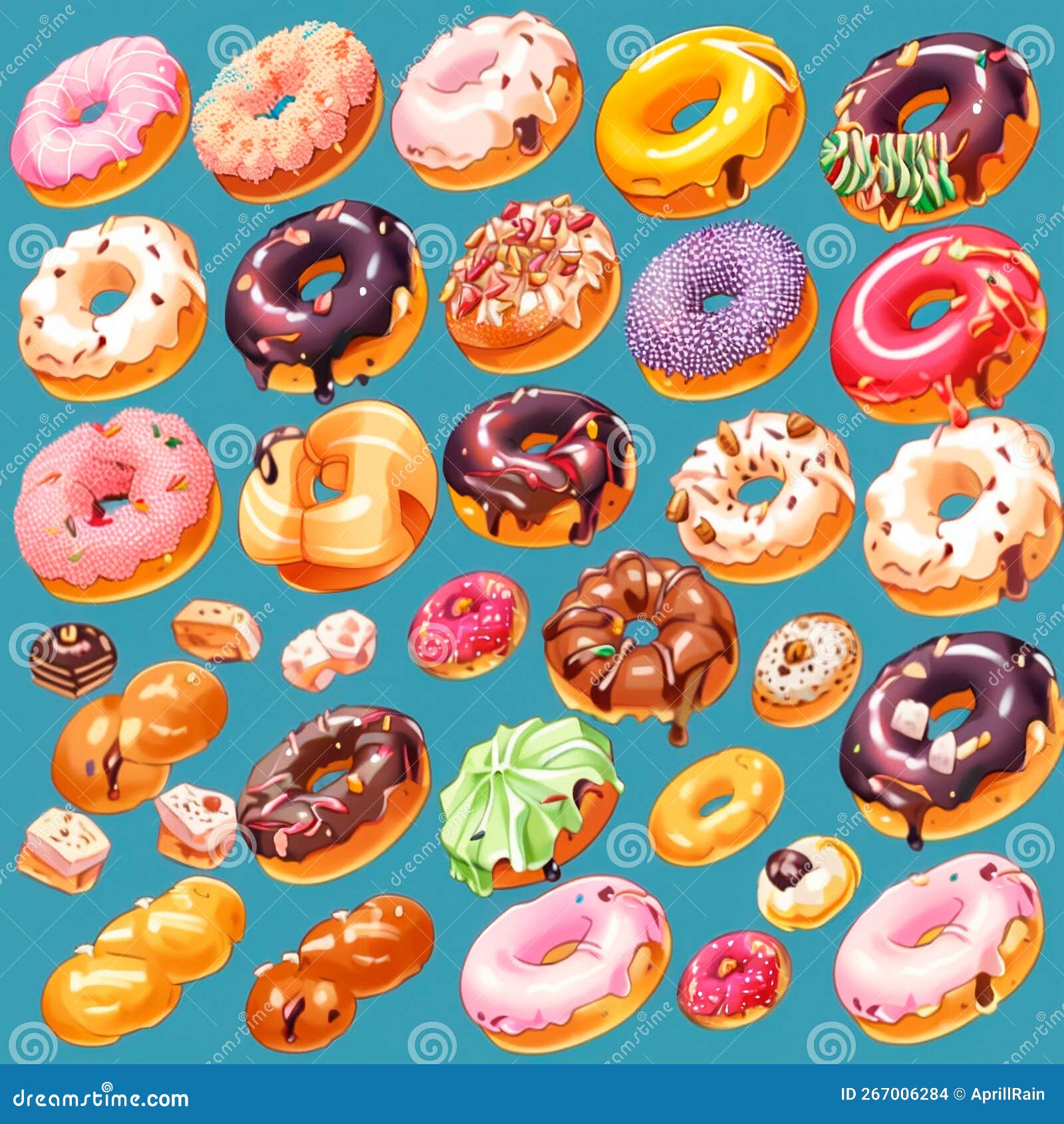 Background with donuts stock illustration. Illustration of ...