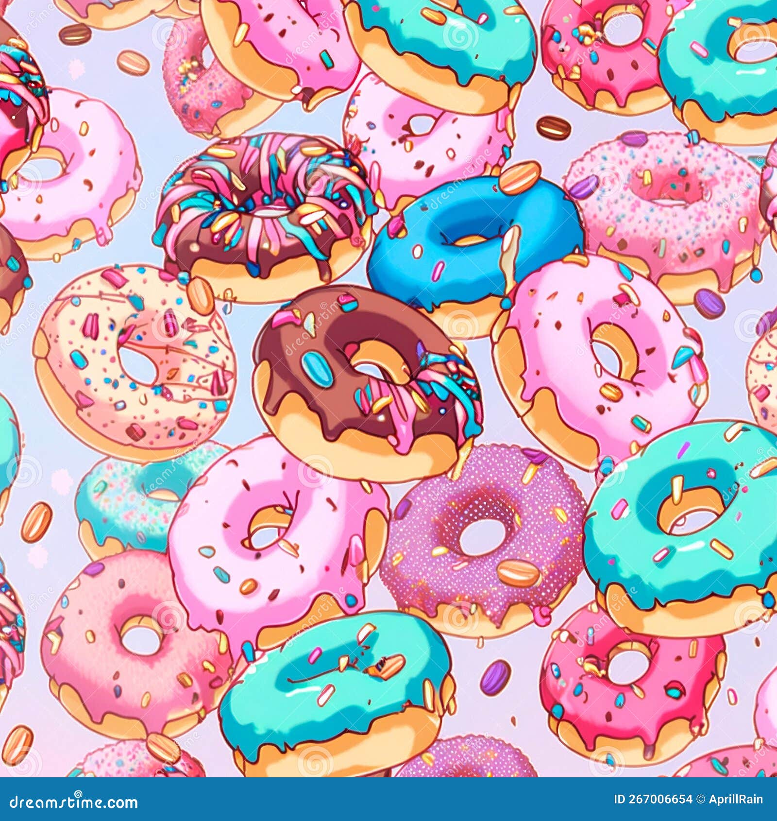 Background with donuts stock illustration. Illustration of diet - 267006654