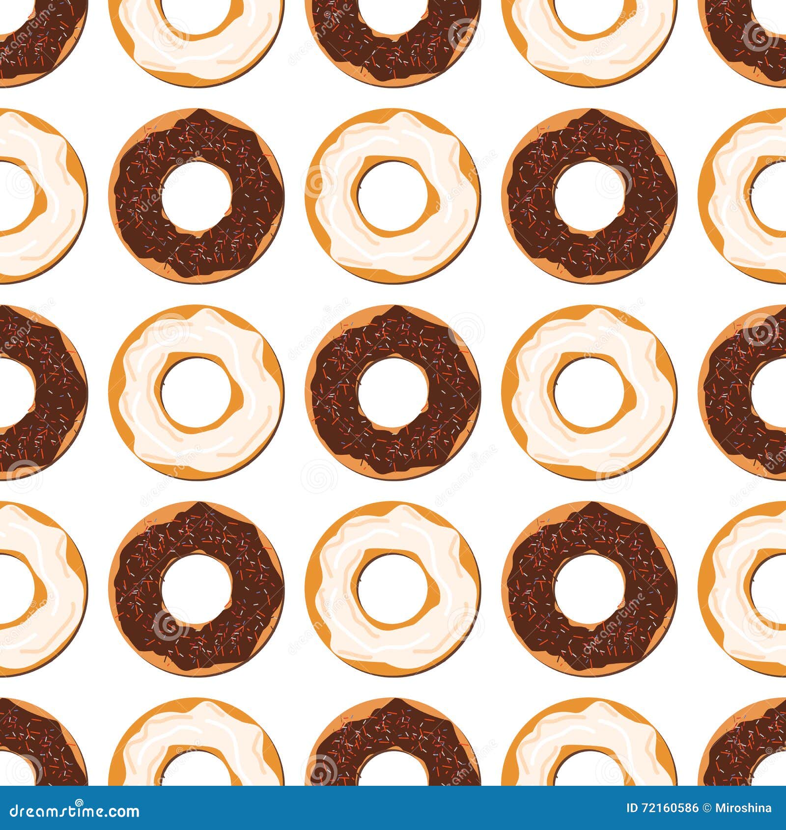 Background with Donuts. Seamless Vector Pattern. Stock Vector ...