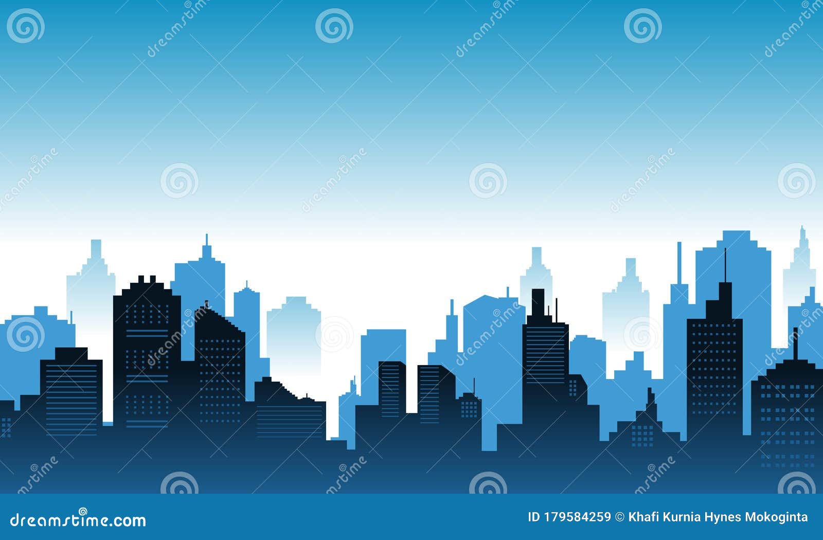 Background in the Downtown with Blue Sky Stock Vector - Illustration of ...