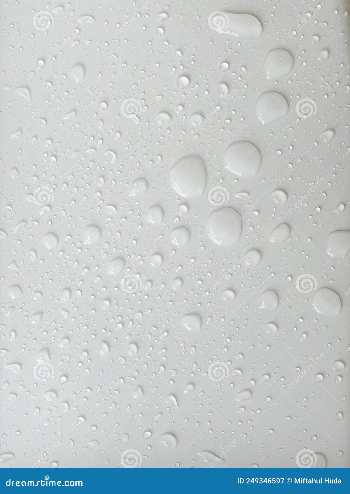 Water Droplets on a White Background. Stock Image - Image of texture ...