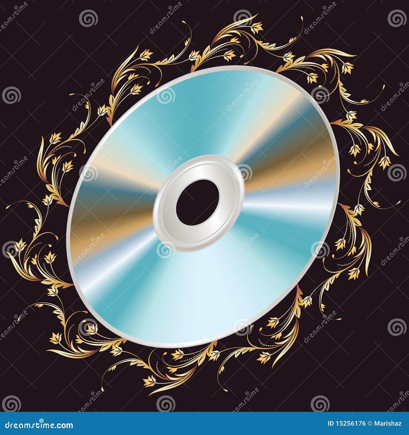 Background with DVD disk stock vector. Illustration of gold - 15256176