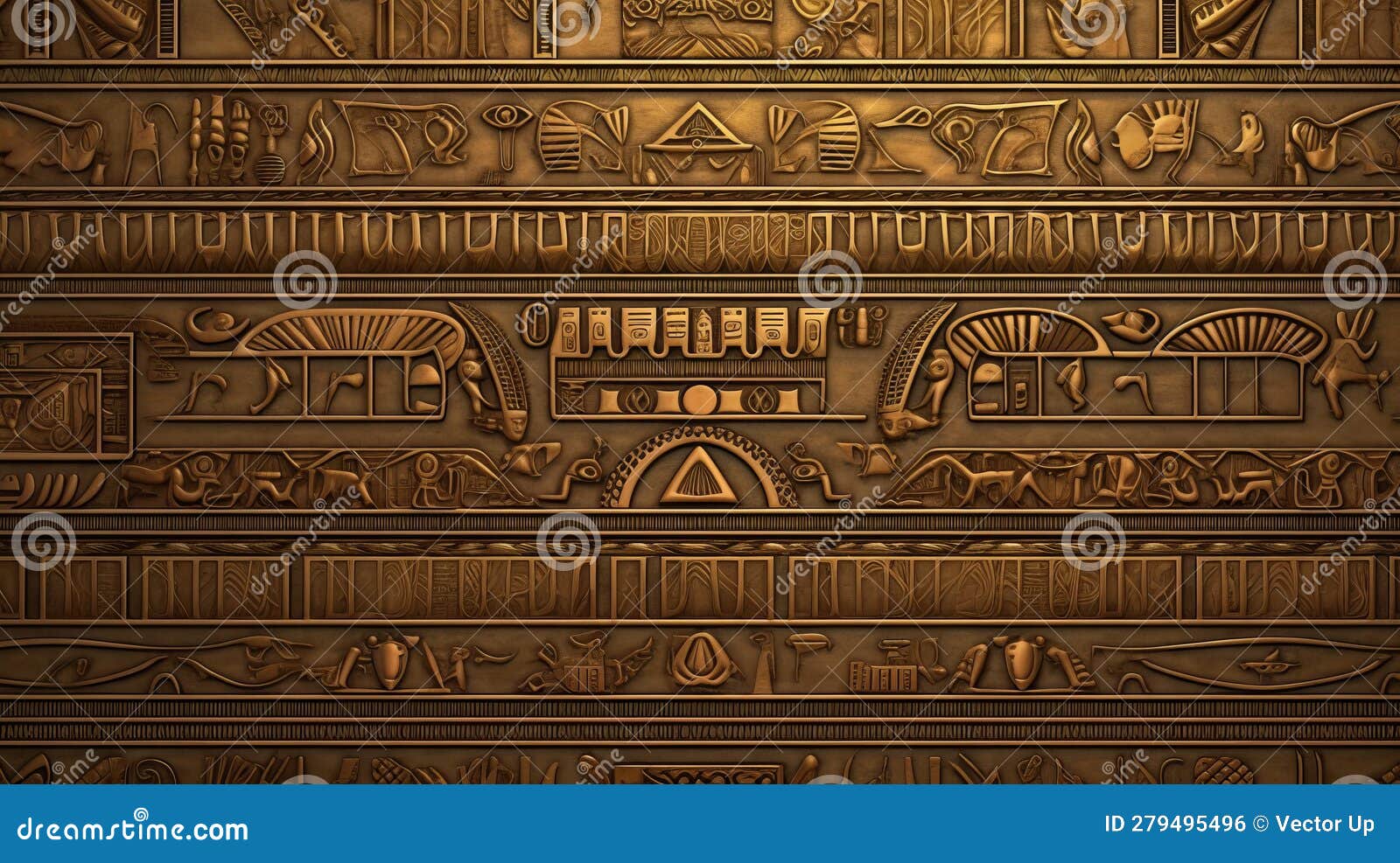 Background with Egyptian Patterns. Generative AI Stock Illustration ...