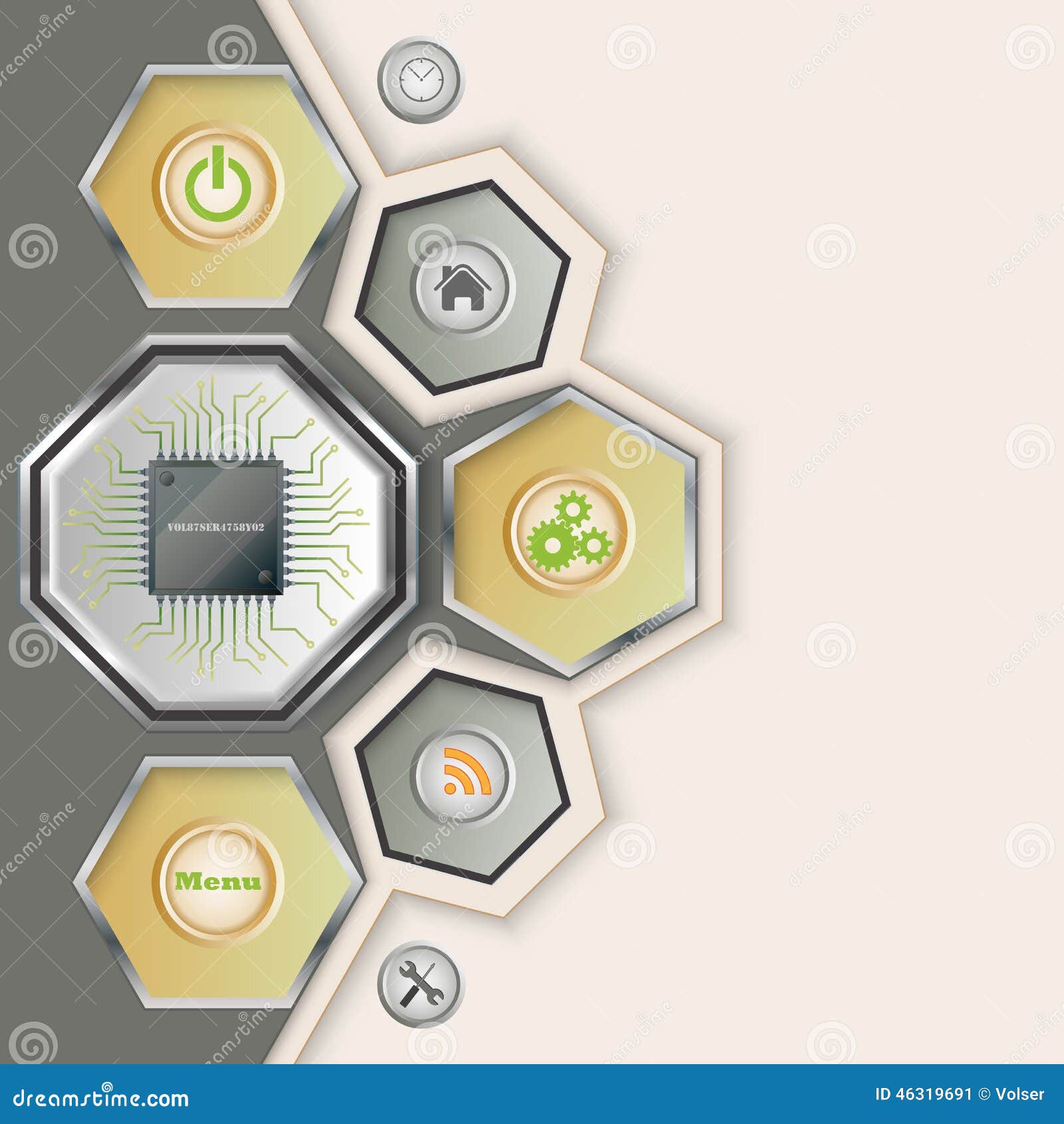 Background with Electronic Chip Stock Vector - Illustration of card ...