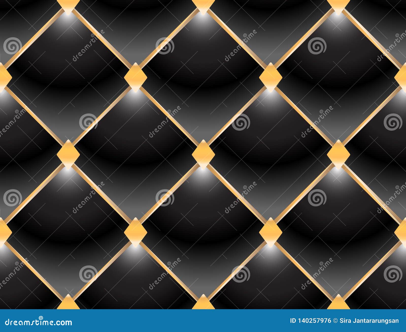 Background of Elegant Quilted Pattern Vip Black and Gold Stock Vector ...