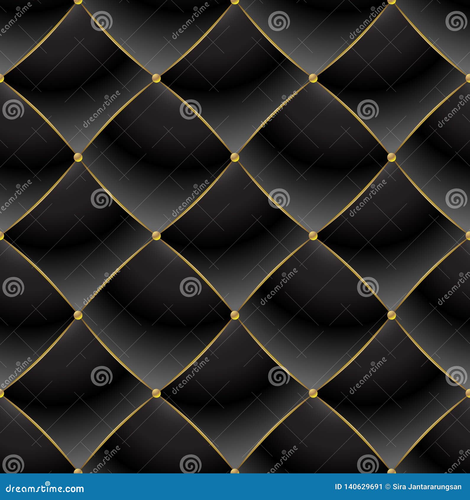 Background of Elegant Quilted Pattern Vip Black and Gold Stock Vector ...