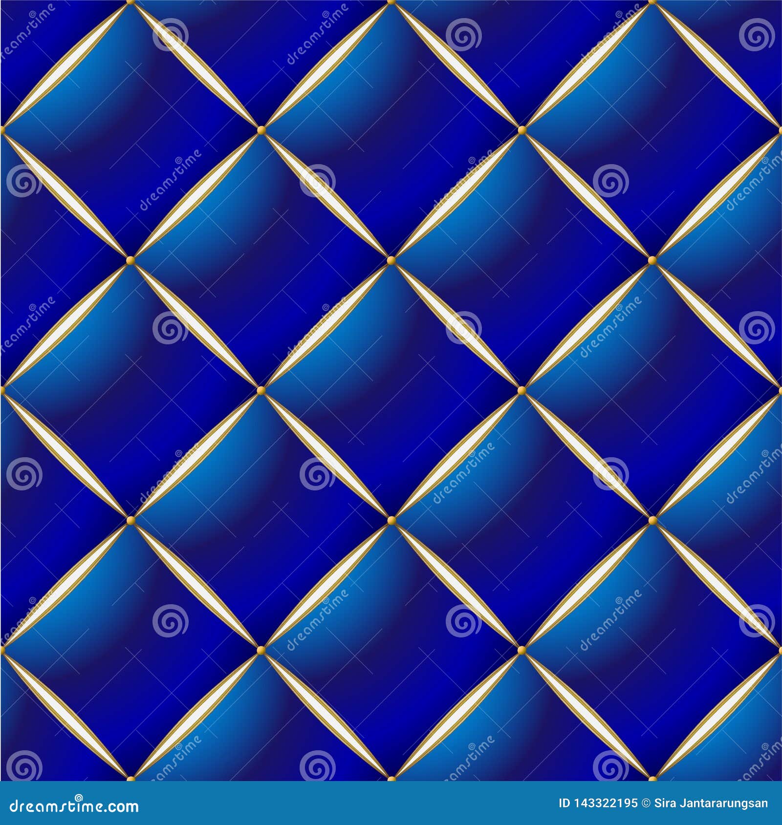 Background of Elegant Quilted Pattern Vip Blue and Gold Line Stock ...