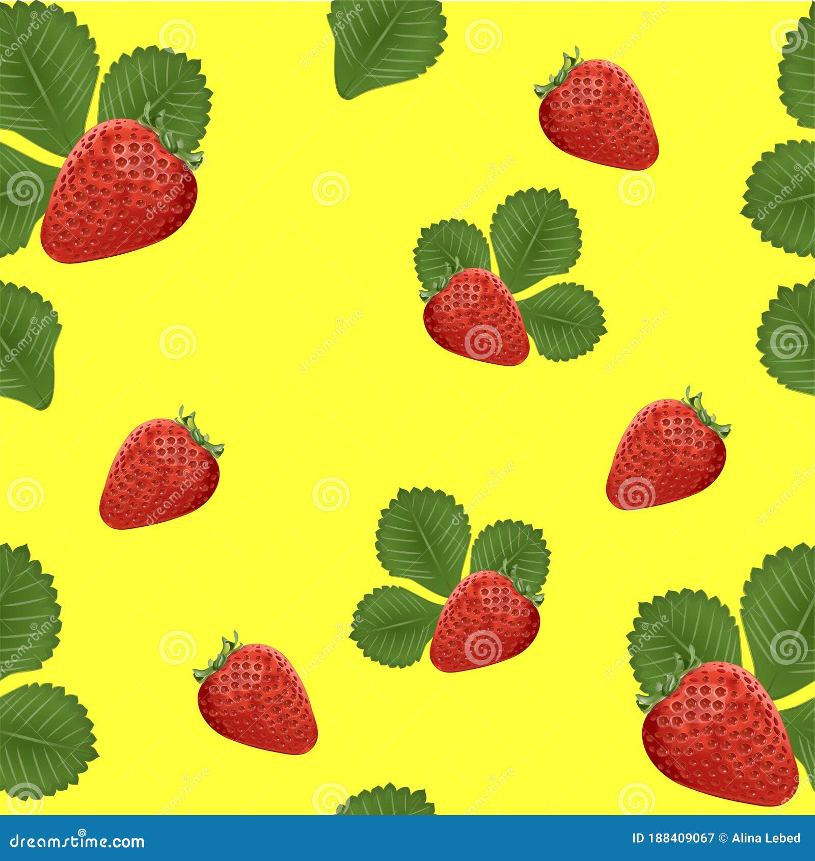 Background Element. Template. Strawberry and Green Leaf. Template ...