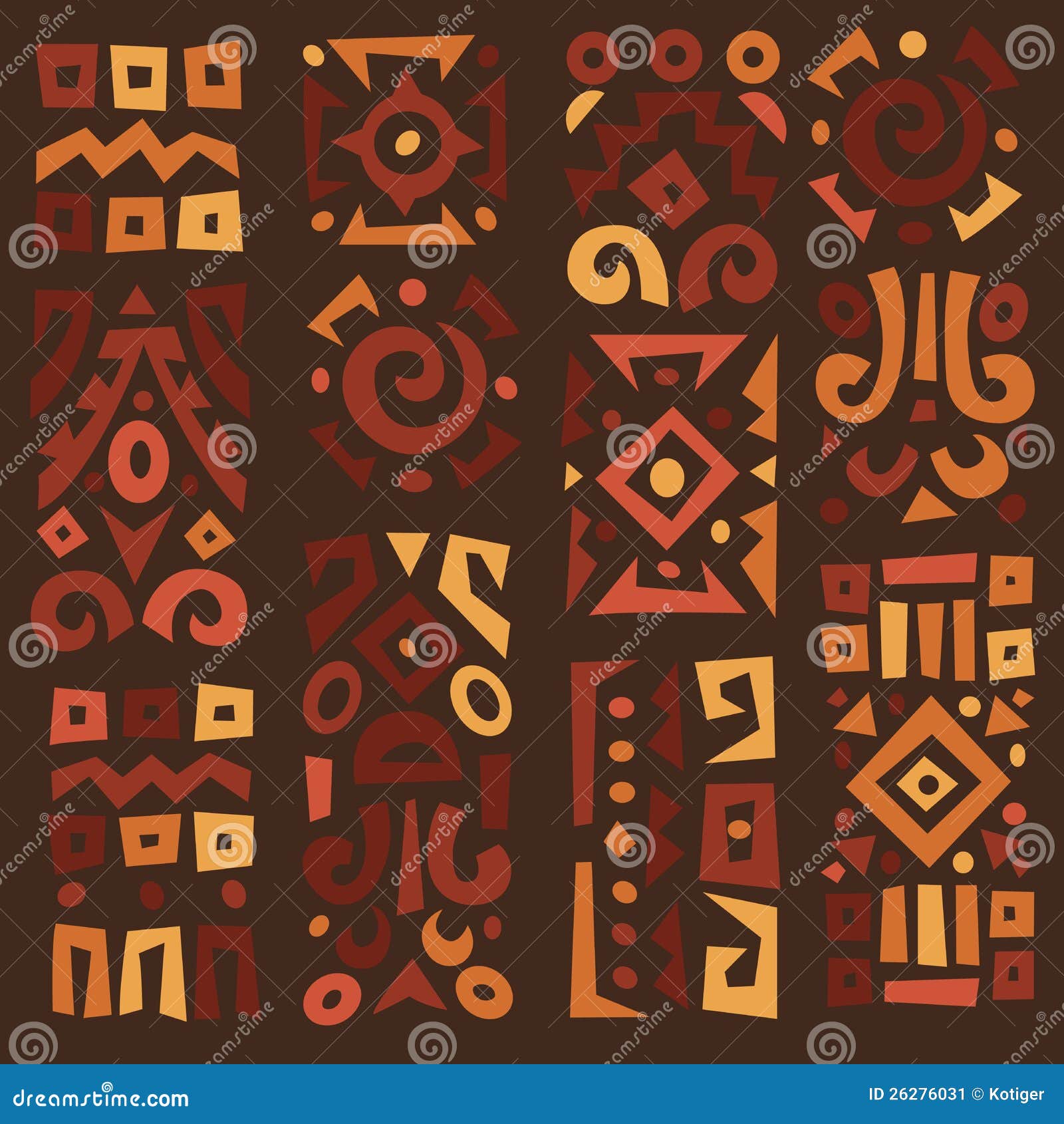 Background with Elements of African Ornament Stock Vector ...