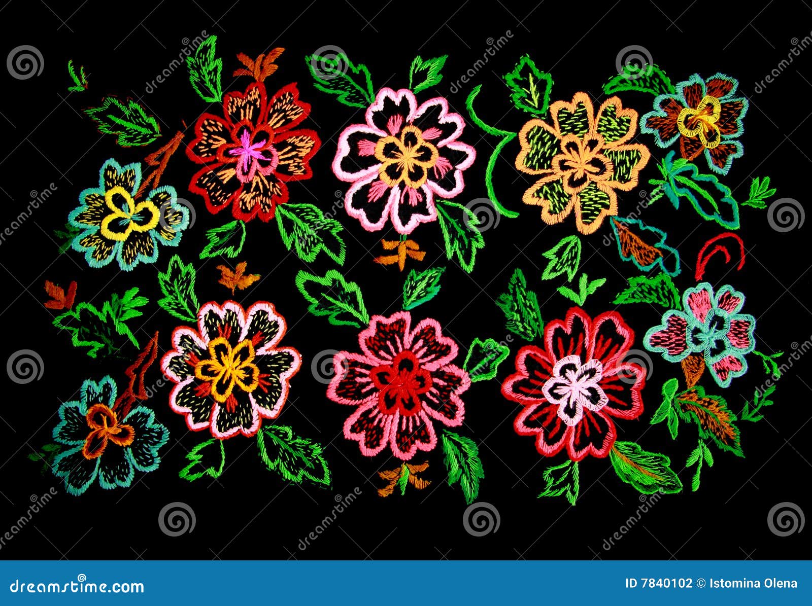 Background Embroidered Flower Stock Photo - Image of conservation ...