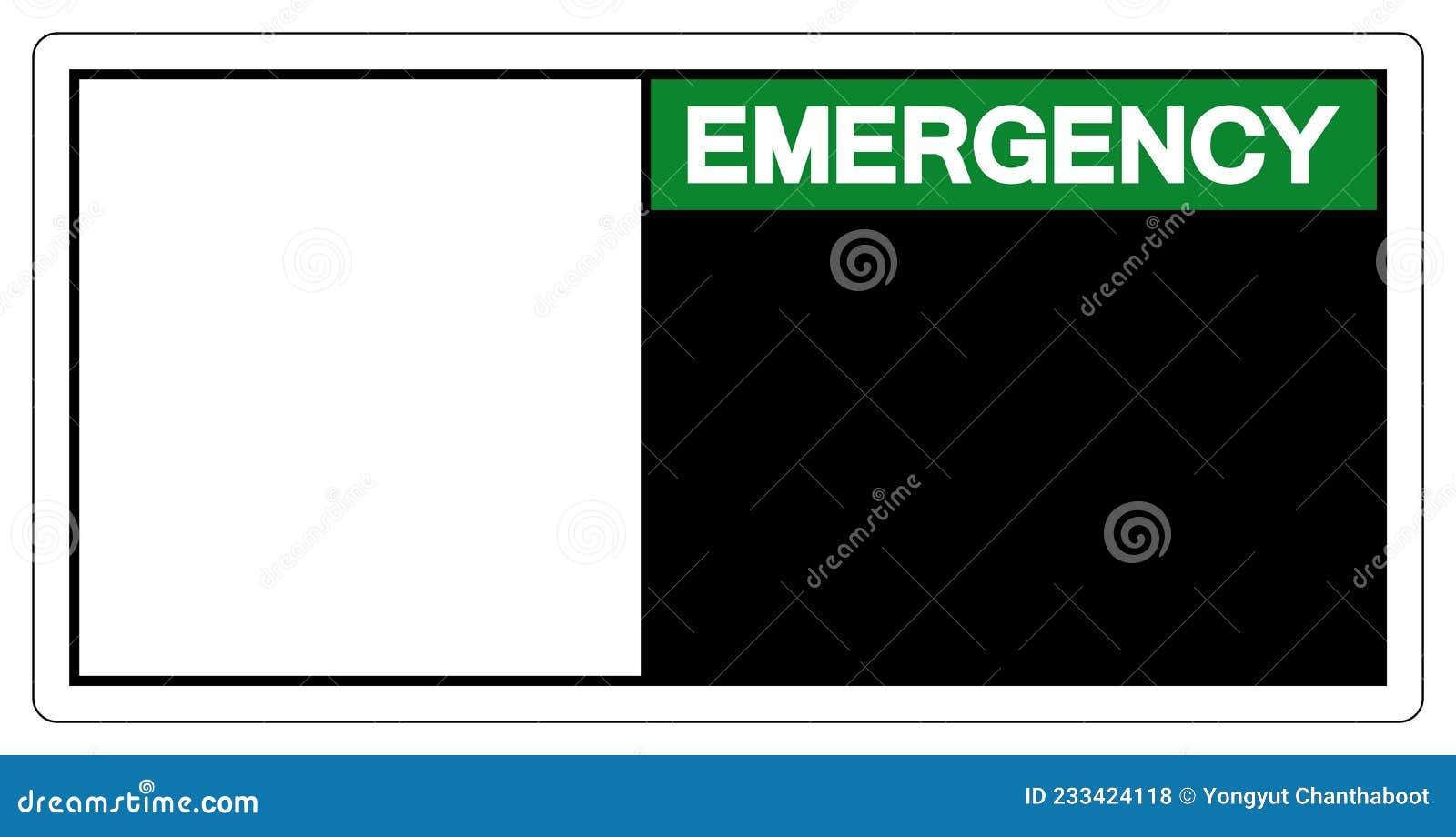 Background Emergency Blank Symbol Sign,Vector Illustration, Isolate on ...