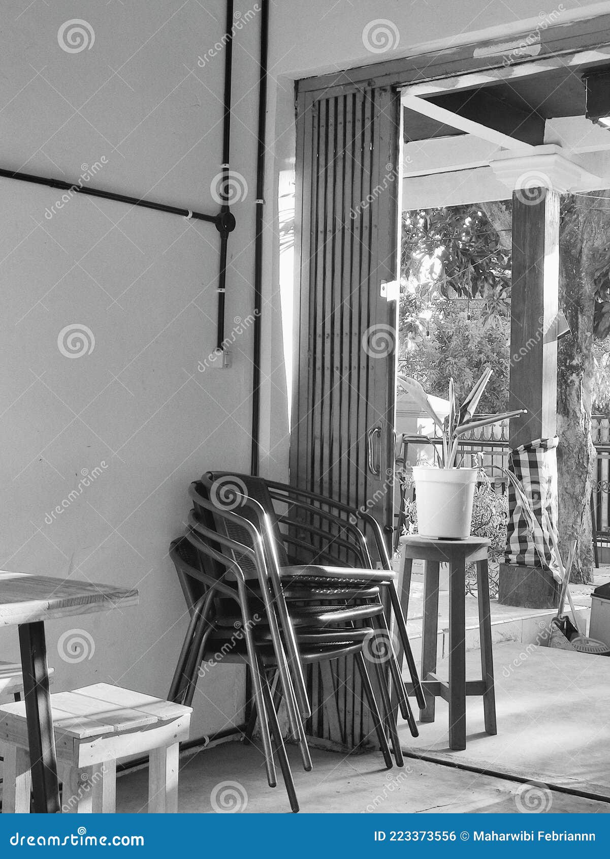 Background Empty Chairs and Walls and Light Stock Photo - Image of ...