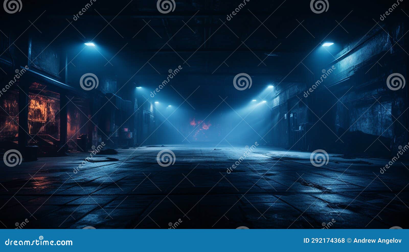 Background of an Empty Dark Street, Premises at Night, Concrete ...