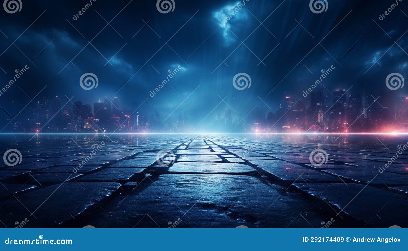 Background of an Empty Dark Street, Premises at Night, Concrete ...