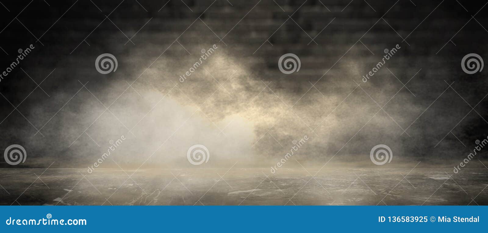 Background of an Empty Dark Room, Smoke and Dust. Stock Image - Image ...
