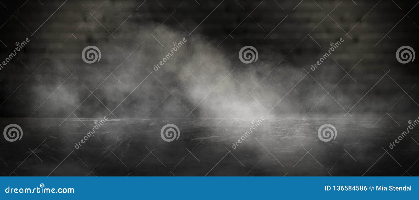 Background of an Empty Dark Room, Smoke and Dust. Stock Photo - Image ...
