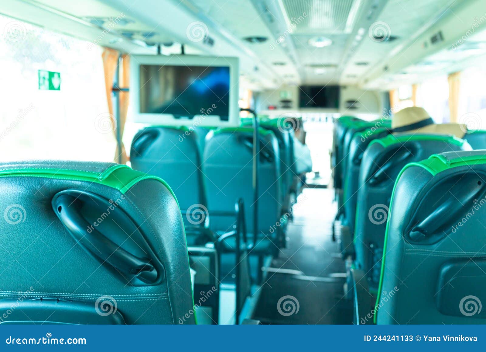 Background in Empty Public Bus, Abstract Transportation Background ...