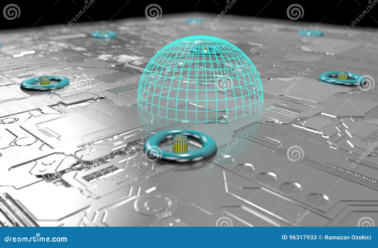 Background of Energy Objects, 3d Stock Illustration - Illustration of ...