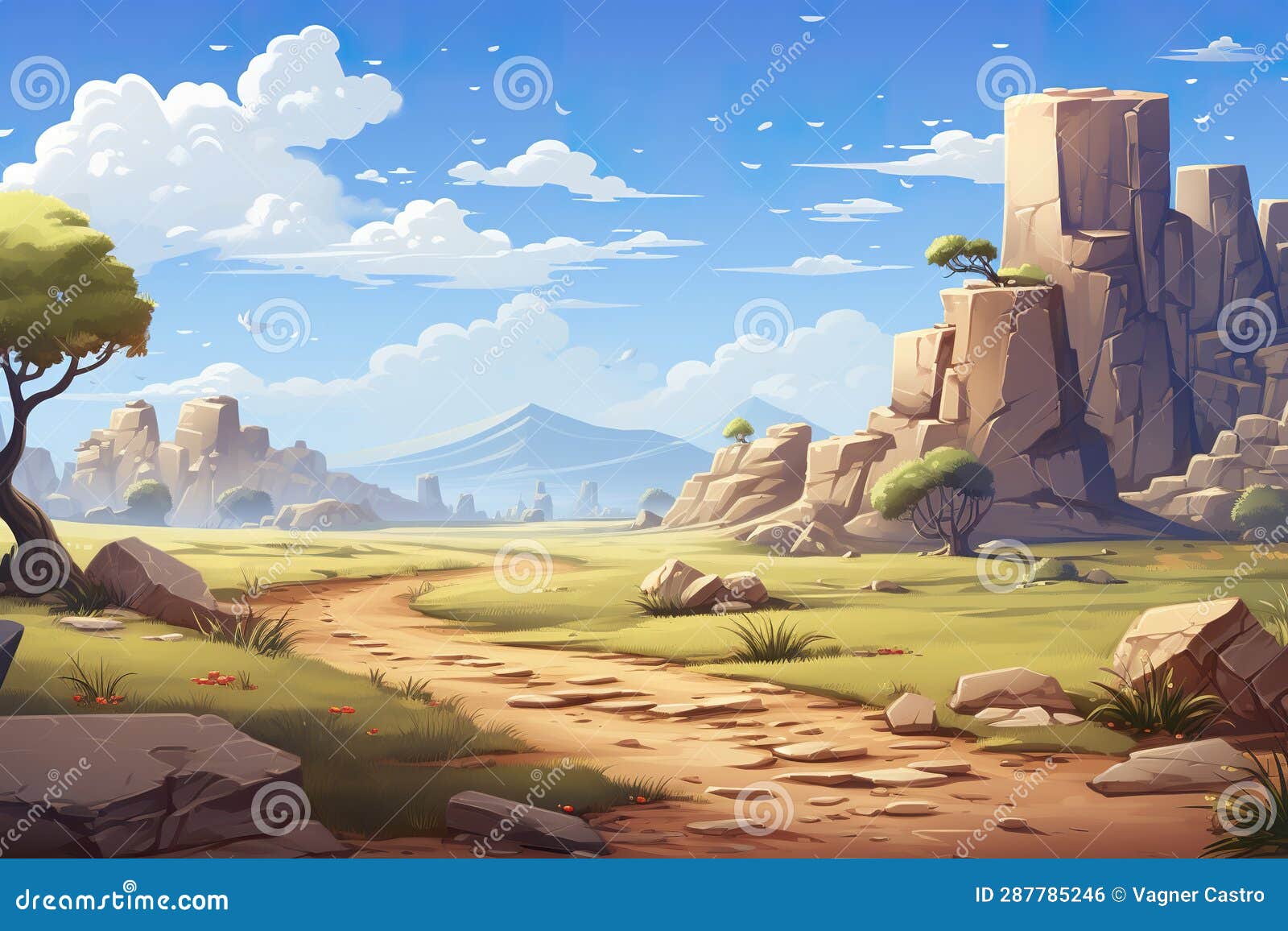 Background Environment of a 2D Abstract Caravan Route for Mobile ...