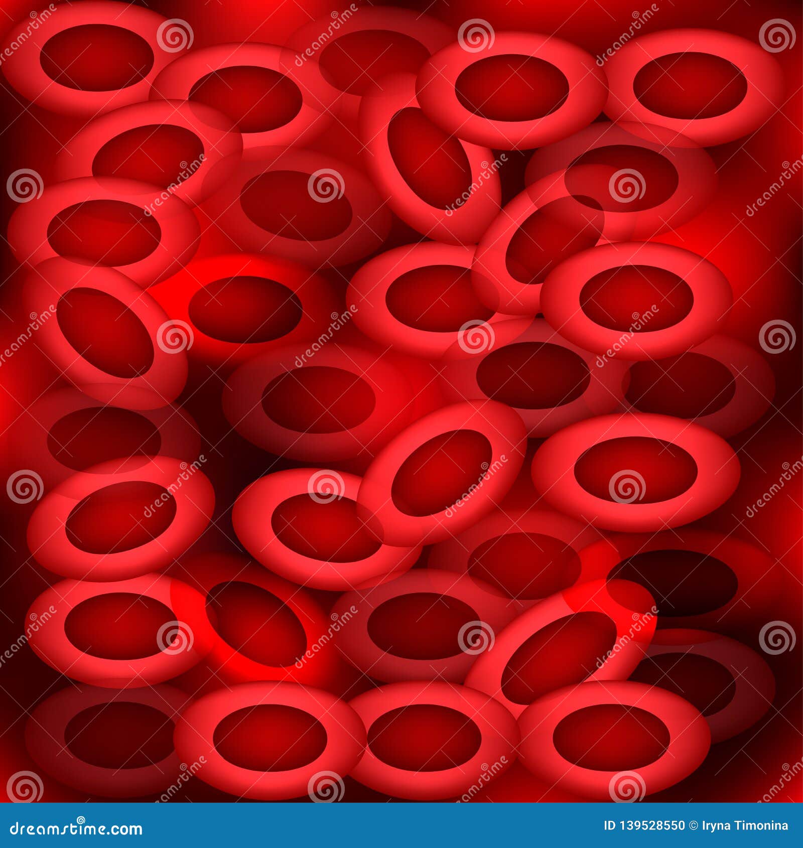 Erythrocytes In The Blood Under The Microscope. Vector Illustration ...