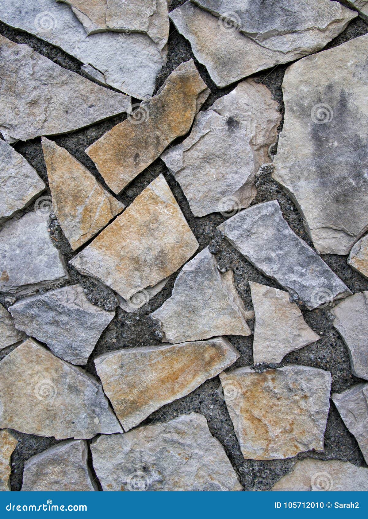 Stone Wall Cladding in the Style of Crazy Paving. Stock Photo - Image ...